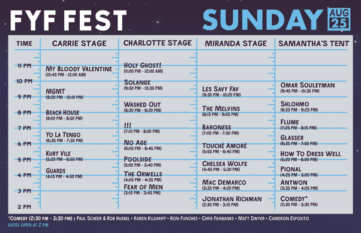 FYF Fest 2013 Set Times Announced! - Grimy Goods