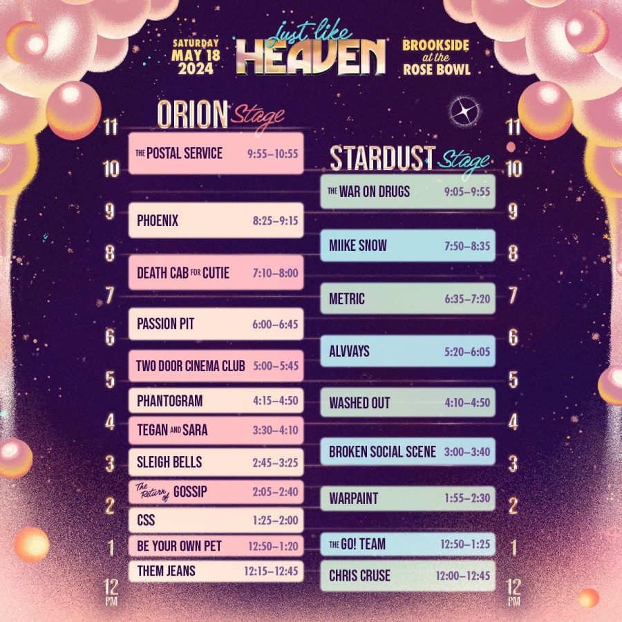 Just Like Heaven 2024 Set Times Have Landed! - Grimy Goods - A Los Angeles music lifestyle blog ...